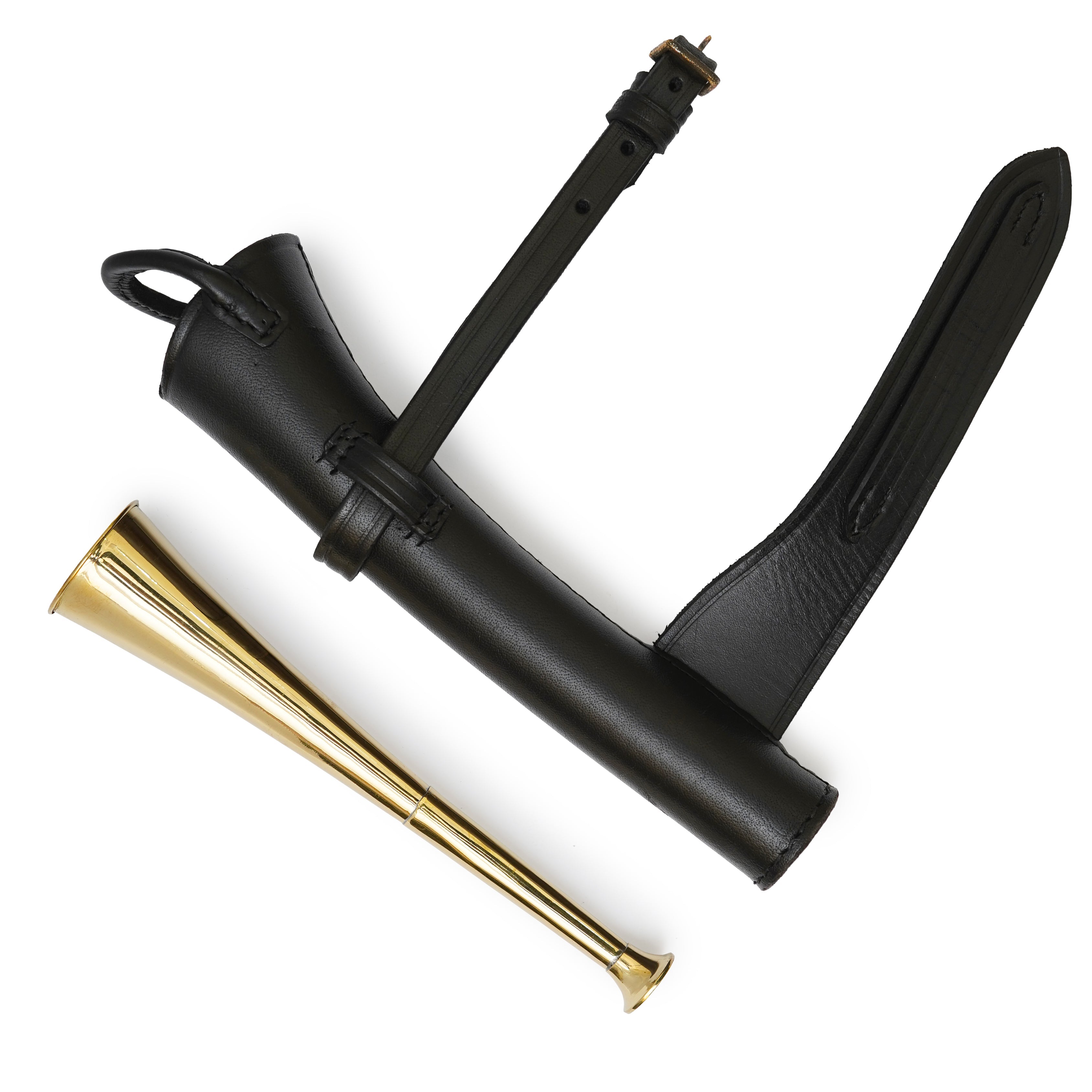Plain Brass Fox Hunting Horn with Leather Case – The Master Tanners