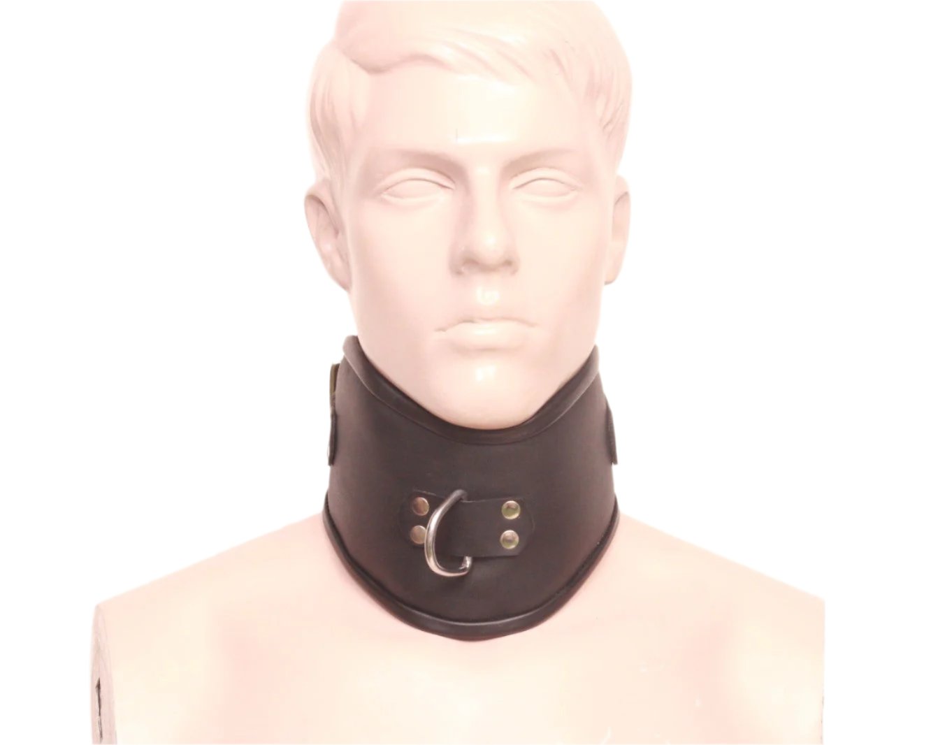 Locking Leather Bondage Posture Collar